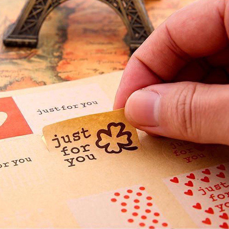 13 Kraft Paper Stickers JUST FOR YOU, JUST remove and paste | Shopee ...