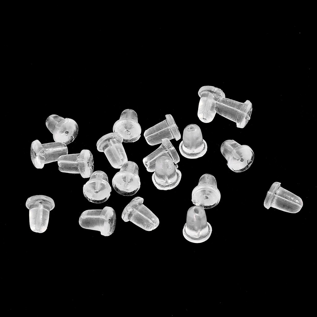 [Summer]200Pcs/lot Transparent Silicone Rubber Earring Stoppers Round ...