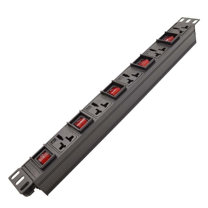 19" 16A 5-position independent switchgear plug, power strip, network ...