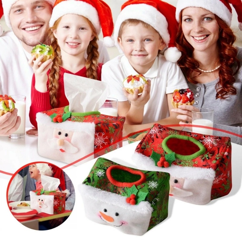 Creative Santa Claus Tissue Box Set Toilet Paper Bag Holder Bathroom ...