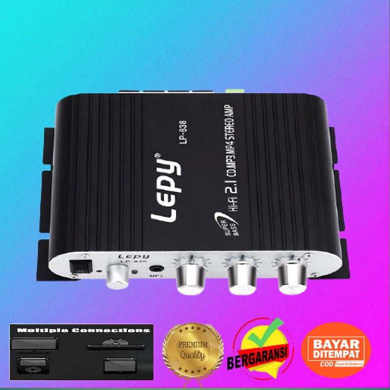 Lepy HiFi Stereo Amplifier Treble Bass Booster MULTI-PURPOSE MULTIFUNCTIONAL Amplifier - LP-838 ...