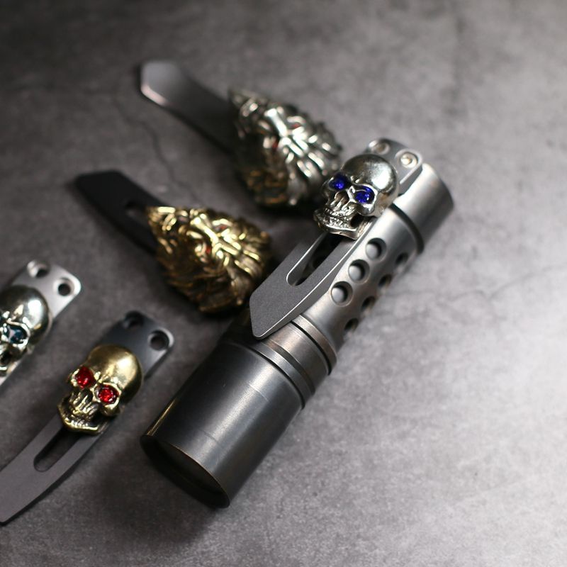 DEC Stainless Steel Titanium Flashlight Clip CWF Ti2 Jeff Hanko Barrel ...