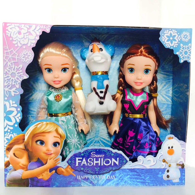 3PCS 6" Kid Toy Frozen Princess Elsa&Anna&Olaf Doll Action Figures ...