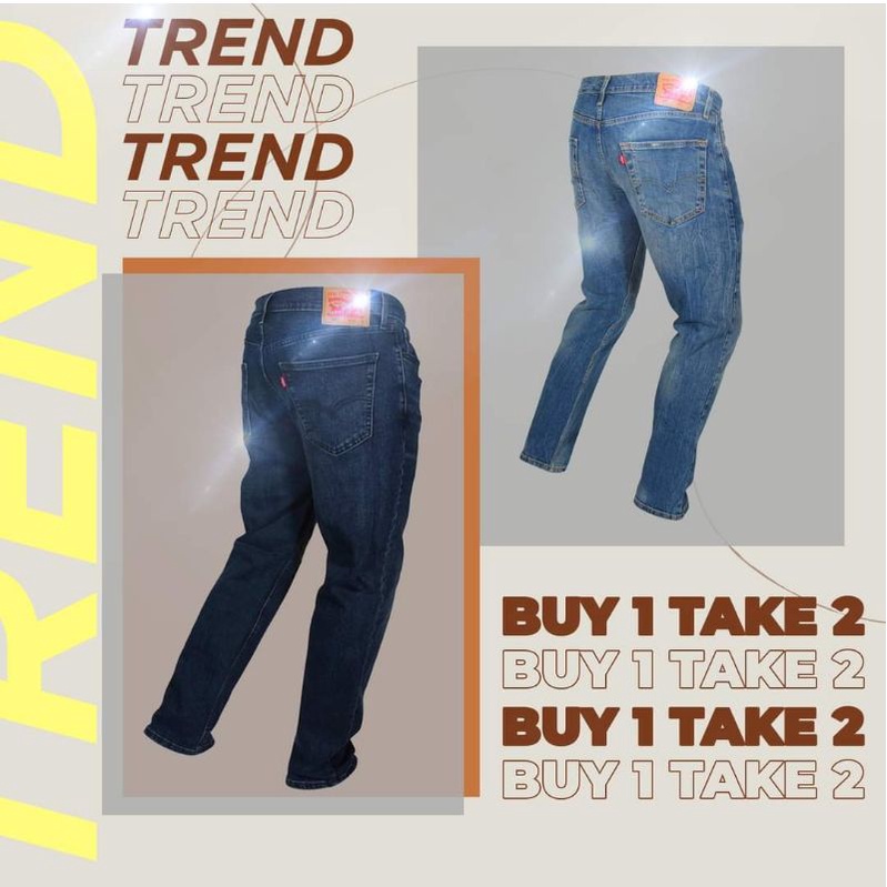 buy 1 take 1 jeans for men super ganda tela straight cut | Shopee ...