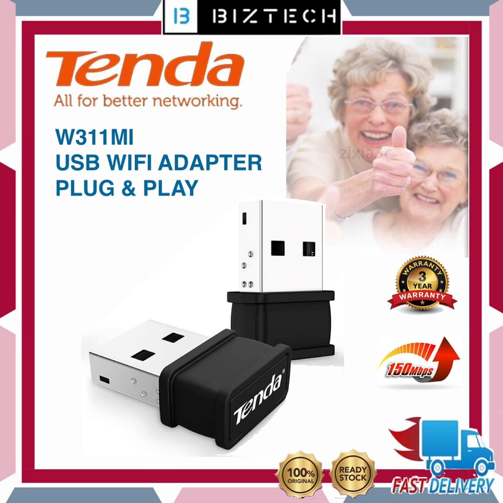 Tenda W311MI AutoInstall USB Wifi Afapter 150Mbps Auto-Install Wireless ...