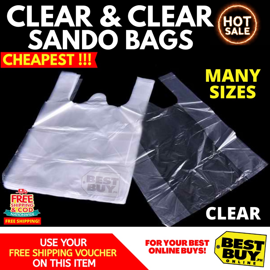 100pcs Sando Bags - CLEAR (Take out Bag) | Shopee Philippines