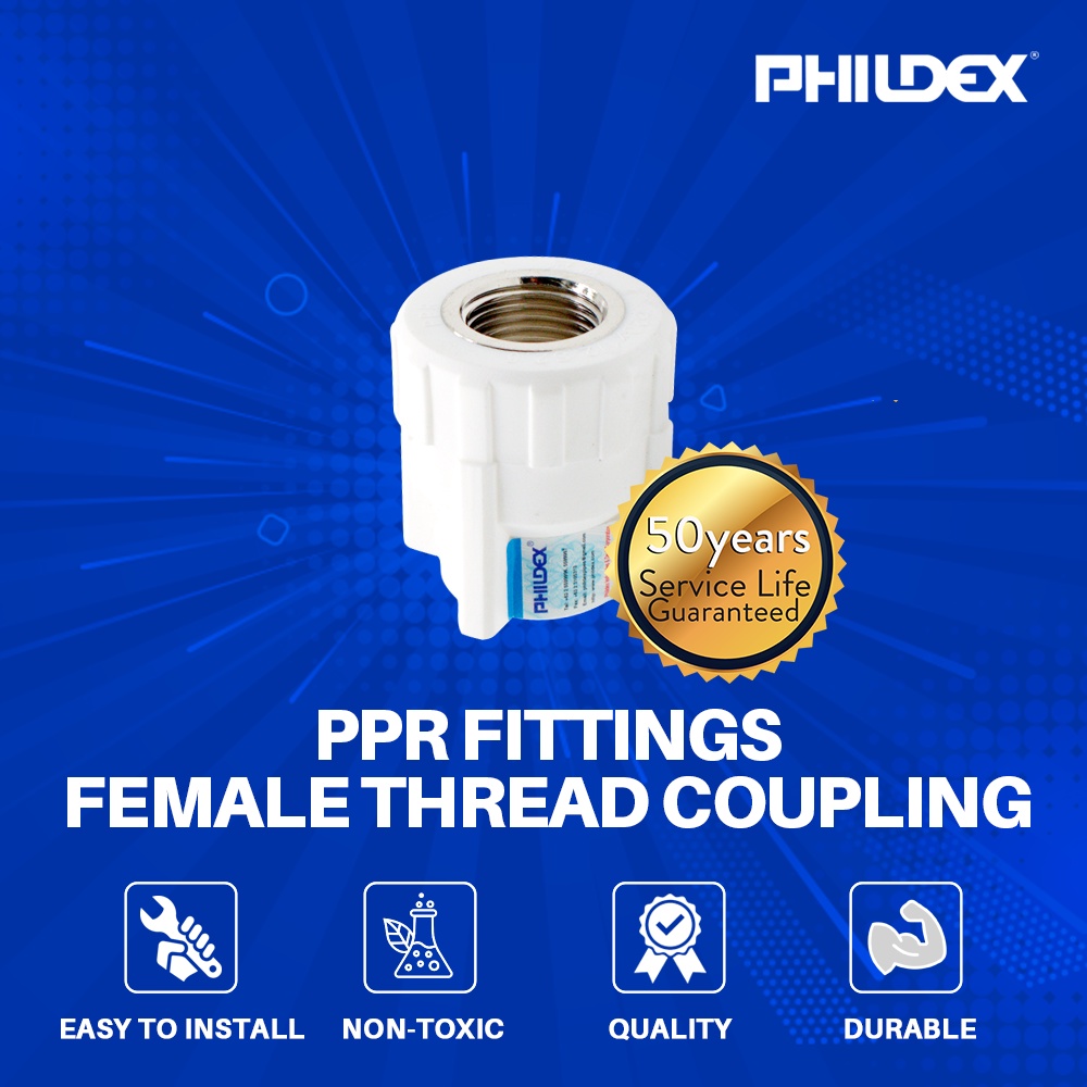 PHILDEX PPR Fittings - Female Thread Coupling | Shopee Philippines