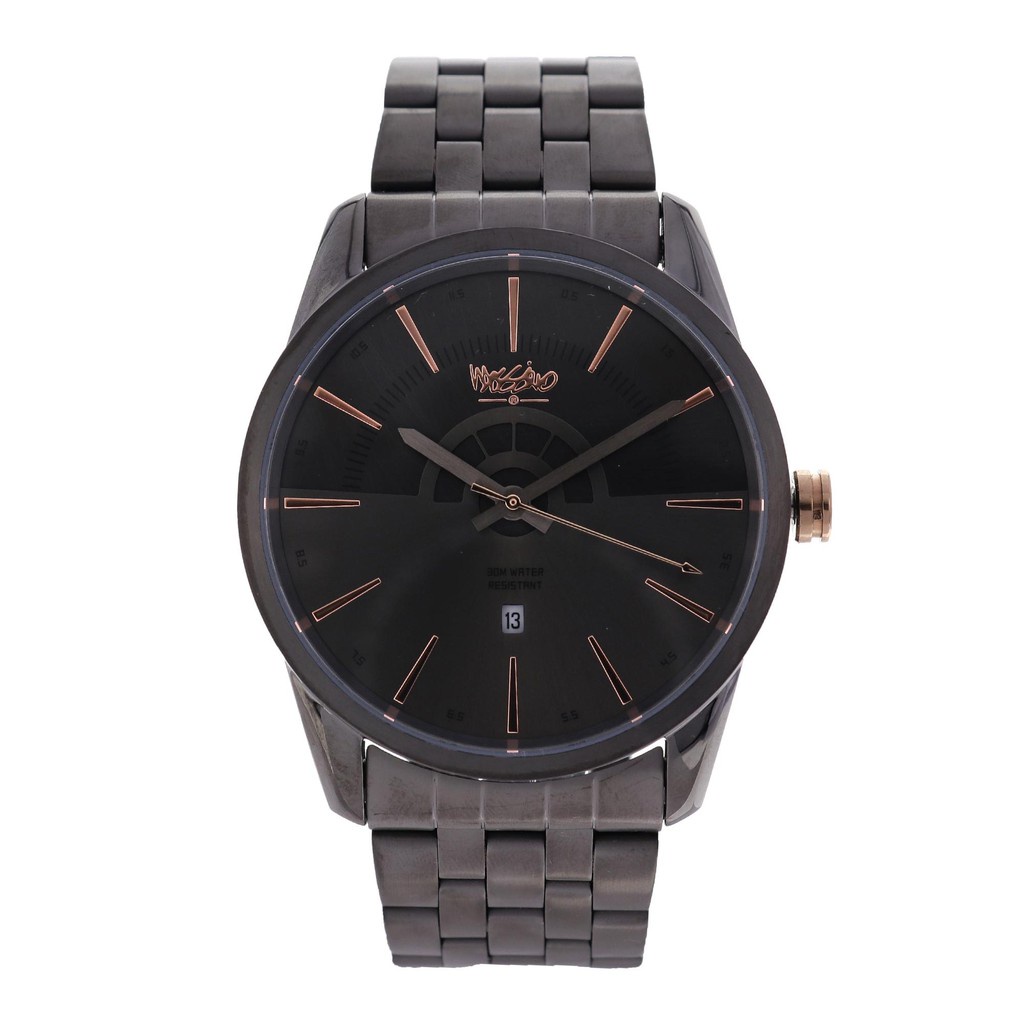 Mossimo Vince Gunmetal Stainless Steel Bracelet Analog Watch MS-1809G ...