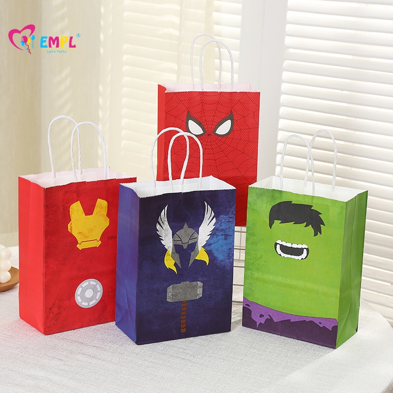 12PCS Avengers Marvel Themed Tote Bag 21*15*8cm Children's Birthday ...