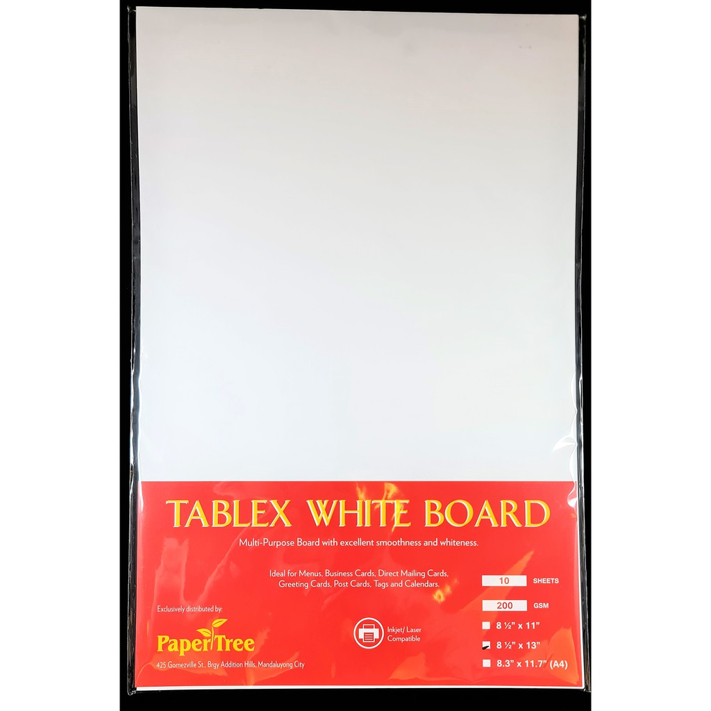 Vellum Board - Tablex White Paperboard 200 gsm 10 sheets | Shopee ...