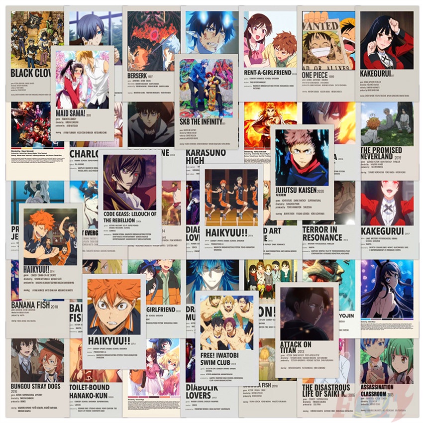 50Pcs/Set Comics Magazine Series 03 Shōnen Manga Mini Postcard Stickers ...