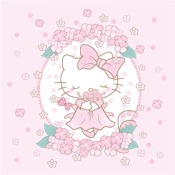Hello Kitty Canvas Painting Poster Japanese Classic Anime Cute Creative ...