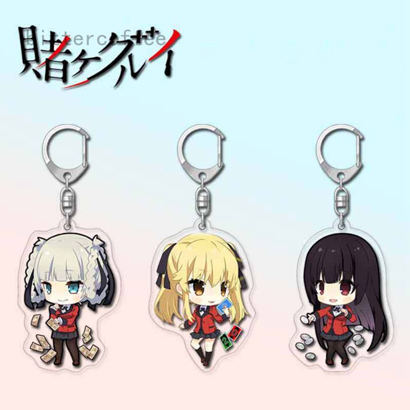 BC Anime Kakegurui Figure Cartoon Acrylic Key Rings Cute Keychain ...