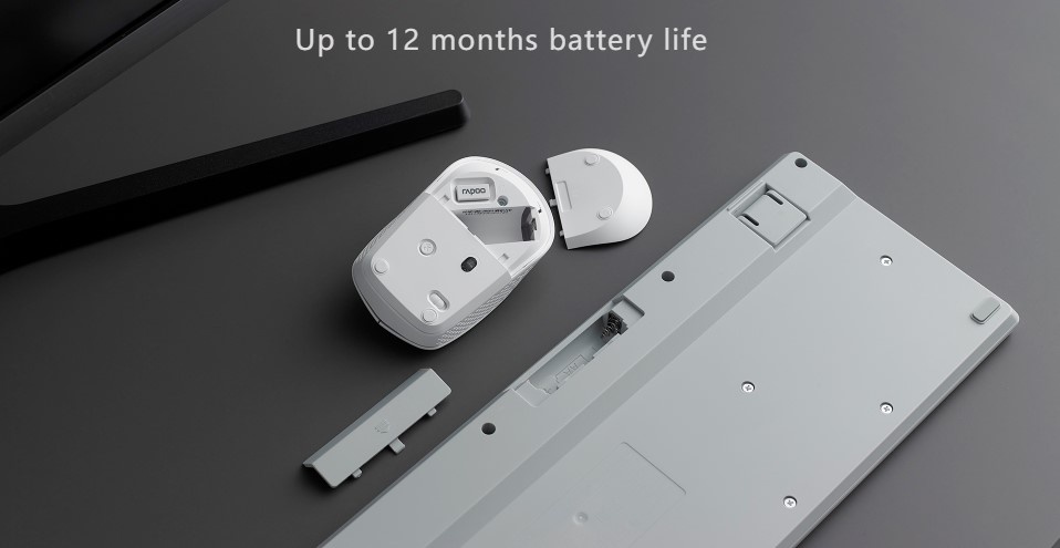 Rapoo 8110M/8100GT Bluetooth Wireless Keyboard and Mouse Combo Dual ...