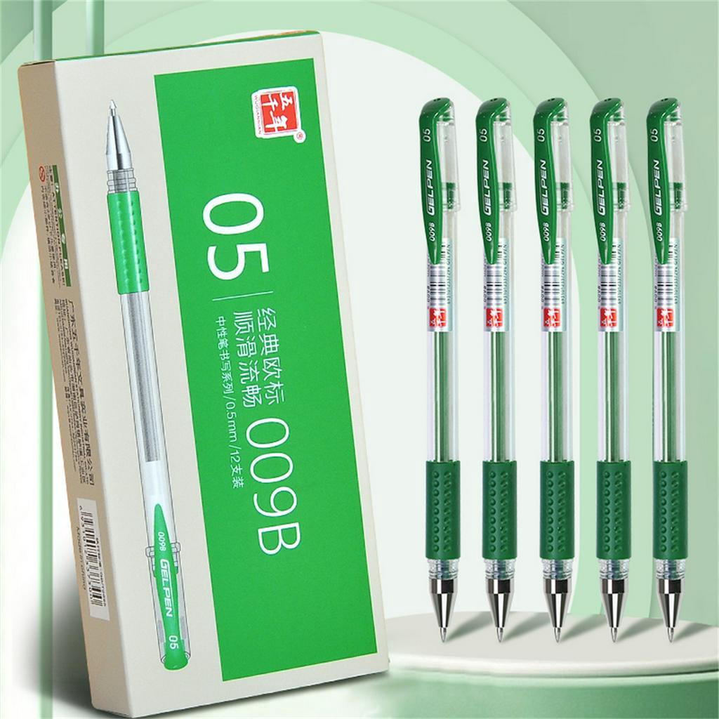 Low-priced classic green ballpoint pens available in 3, 6, or 12 pieces ...