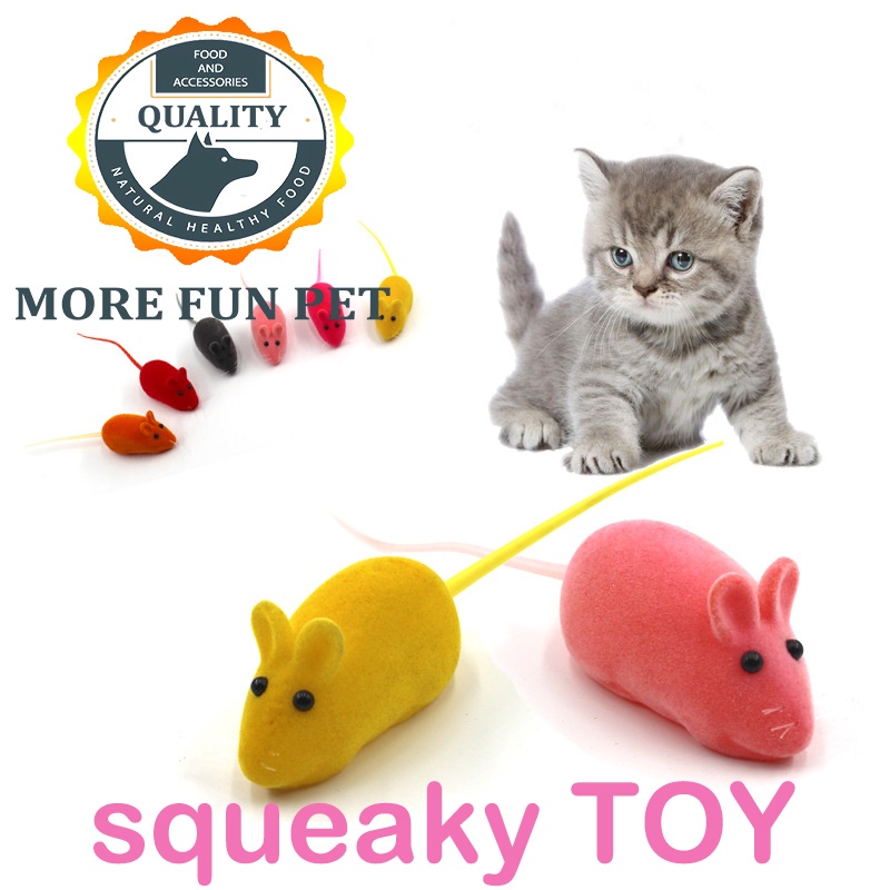 1Pc Flocking Mouse Funny Cat Toys Sound Plush Rubber Vinyl Mouse Pet ...