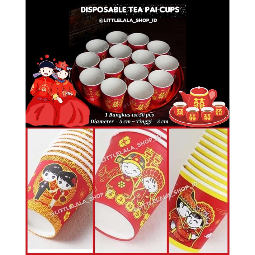 Wedding PAPERCUP Teapai 50pcs/Tea Pai/Phangteh tea cup/phang tea/tea ...