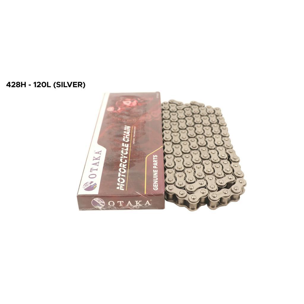 OTAKA Chains 428 428H-110L/120L/130L/132L Super Heavy Duty Plates Black ...