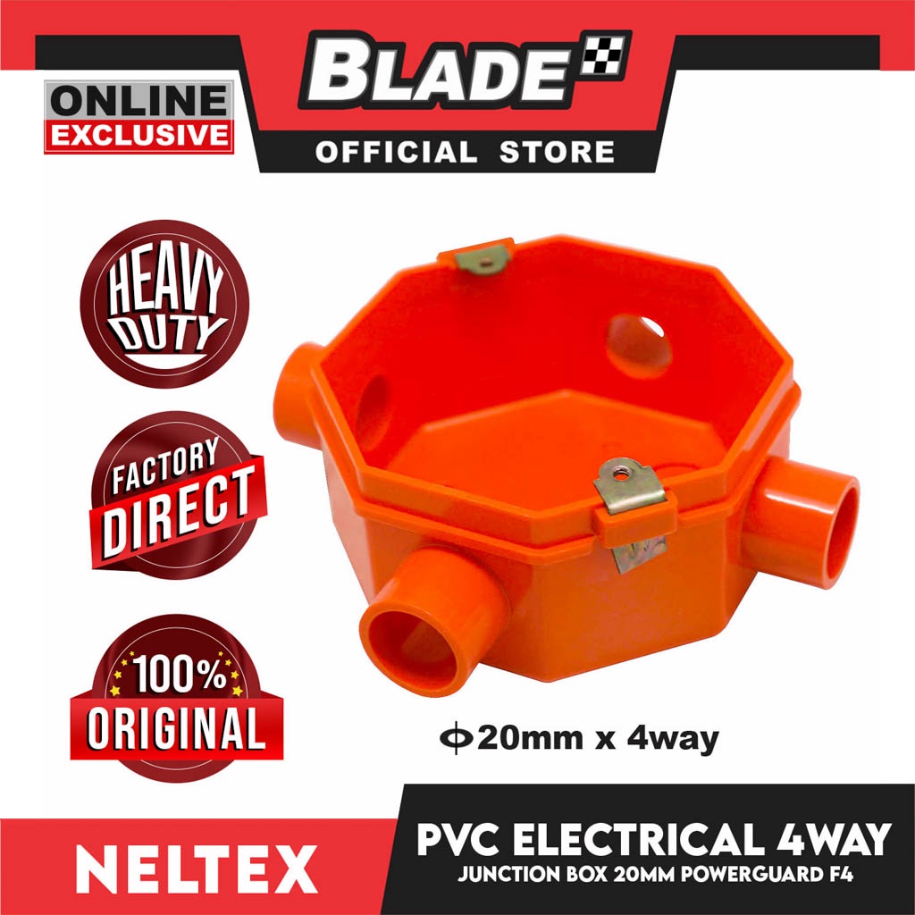 Neltex Powerguard PVC Junction Box F4 4way Electrical Box | Shopee ...