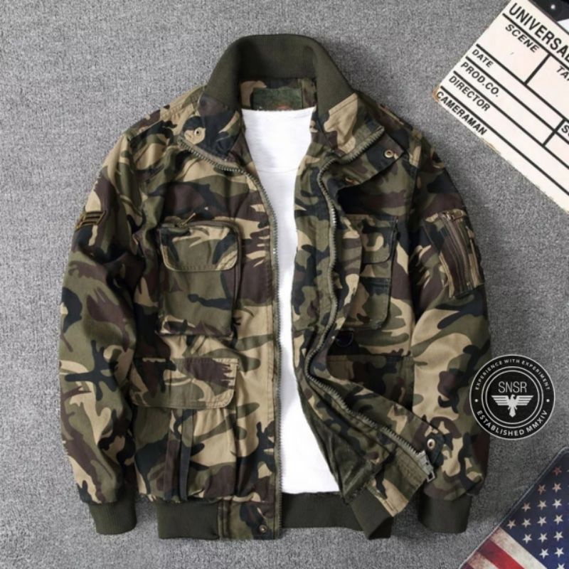 Original Camo Army Bomber Jacket Sensor Baby Thick and Cool Canvas ...