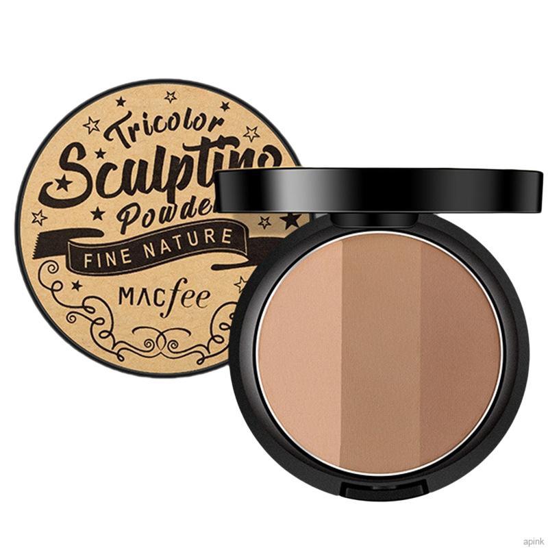 3 Colors Face Contour Bronzer Powder Palette Stereoscopic Five Senses V ...