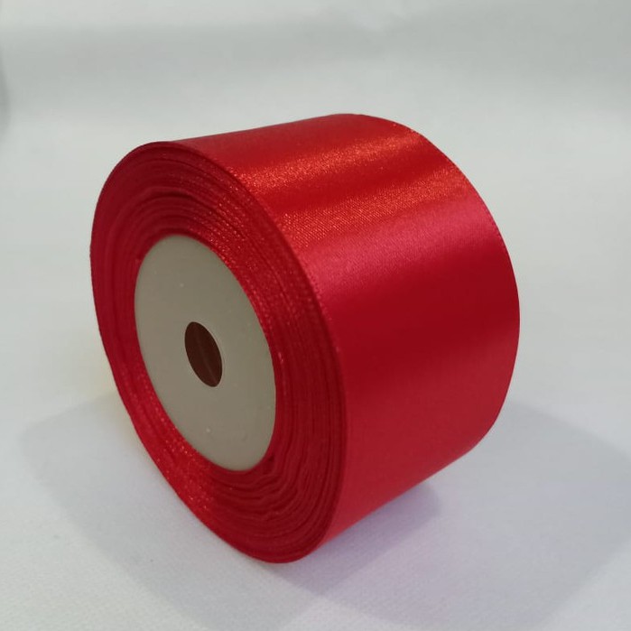 MERAH Chili red satin ribbon 2 inch / 5 cm Per roll | Shopee Philippines