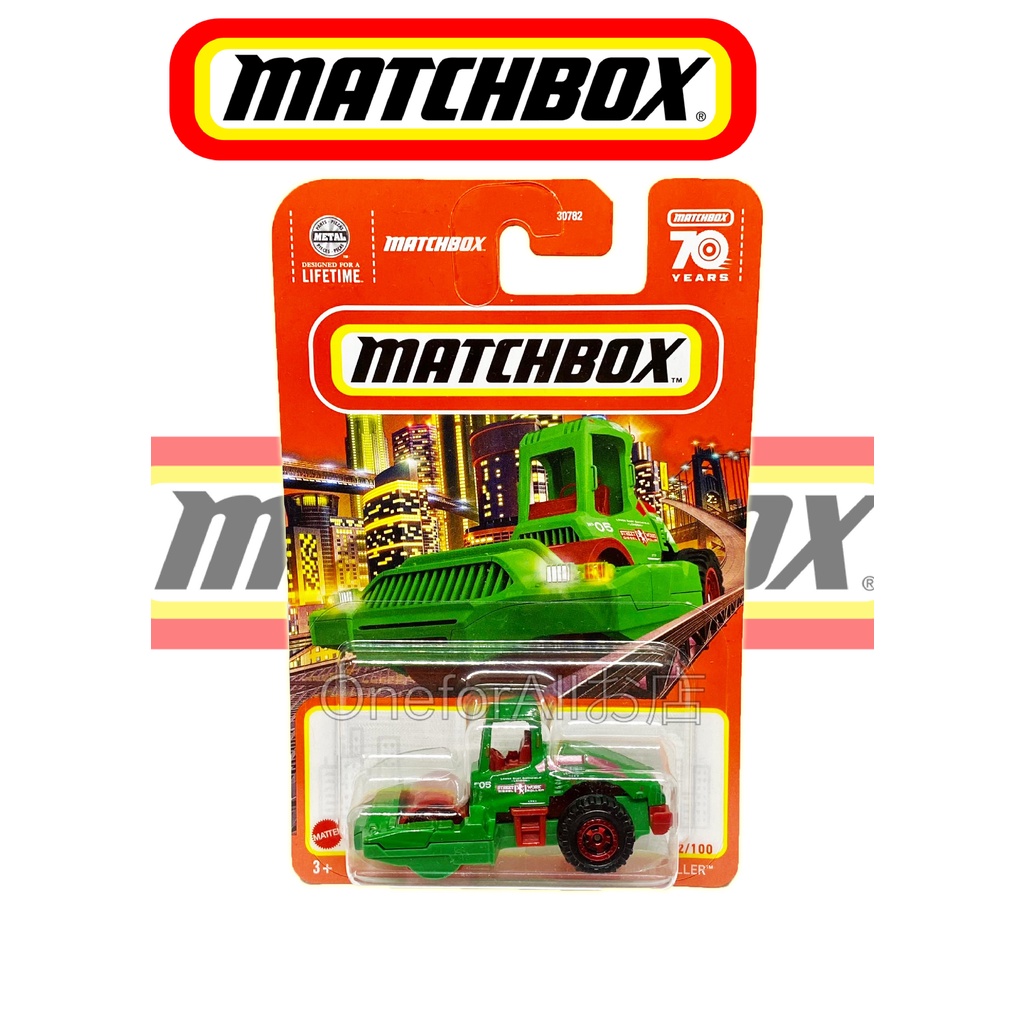 MBX Matchbox ROAD ROLLER Green Construction Truck 70 th 64 Diecast Car ...