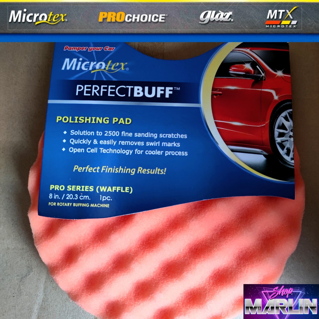 Microtex MTX Polishing Pad PRO 8 inches Waffle - Orange buffing foam ...