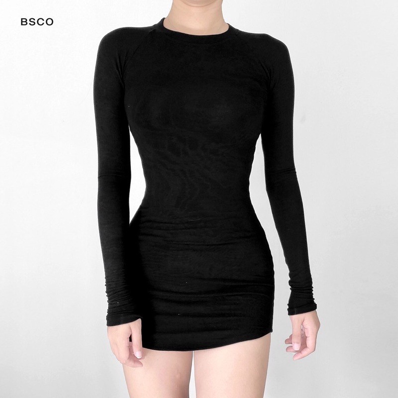 BSCO Bodycon Dress Long Sleeves Black | Shopee Philippines