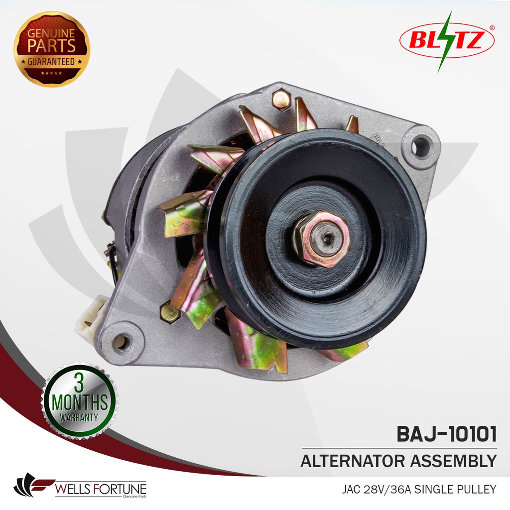 JAC 28V 36A SINGLE PULLEY BLITZ ALTERNATOR ASSEMBLY BAJ-10101 (1 PC ...