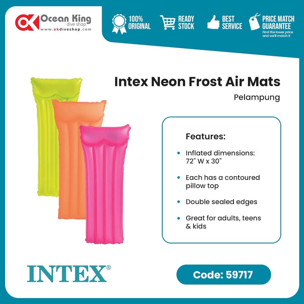 INTEX NEON FROST AIR MATS FLOOR (PINK) | Shopee Philippines