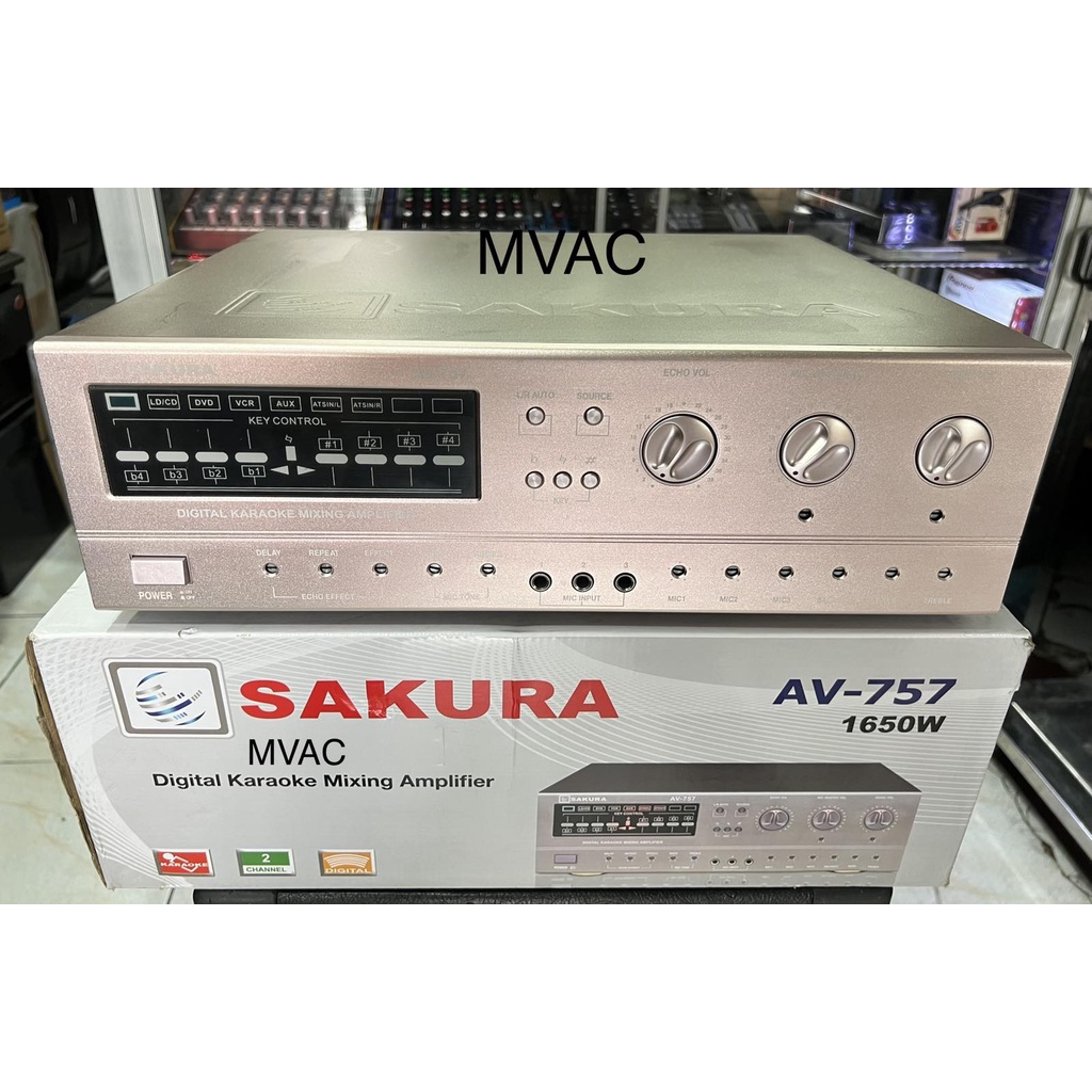 Sakura AV-757 Digital Karaoke Mixing Amplifier ( 1650 Watts x 2 ) | Shopee Philippines