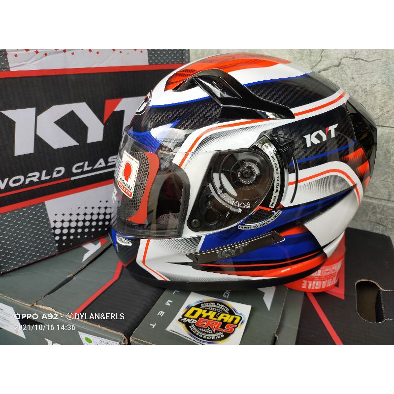 KYT K2 RIDER SUPERFLOU EDITION WHITE CARBON BLACK HELMET | Shopee ...