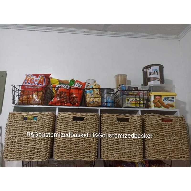 Buri Rope Organizer /Rattan box Organizer - 10x11x14 | Shopee Philippines