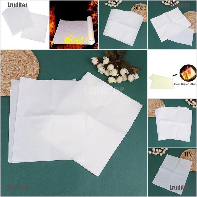 Eruditer 1/5Pcs 20*25cm Fire Paper Flash Flame Paper Fire Paper Magic ...