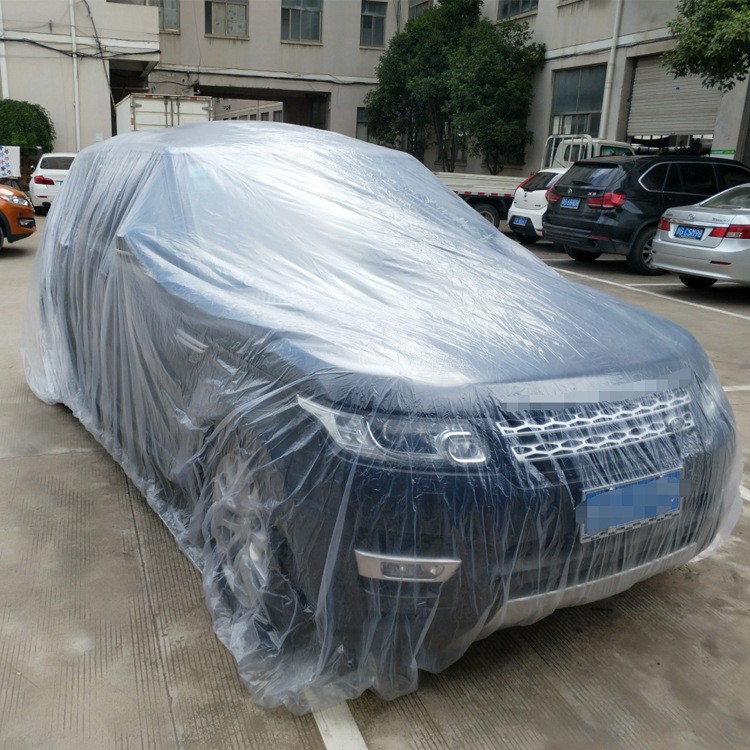 PE Plastic Car Cover Transparent Waterproof Dustproof Vehicle ...
