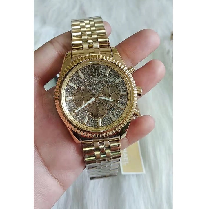 MK Watch MK8605 Oversized Lexington Jingkee Crystal Pave Dial 45mm ...