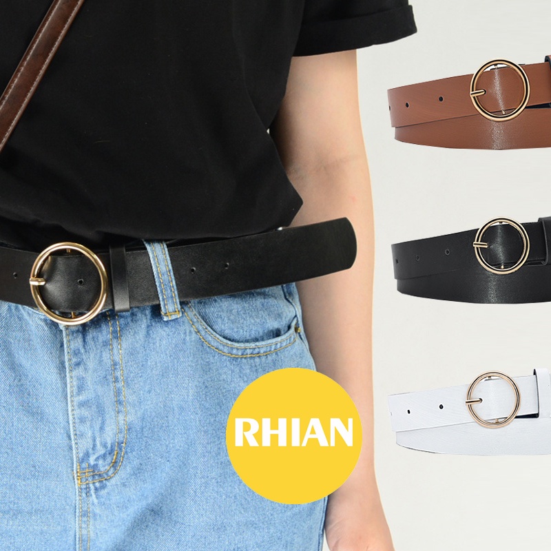 Rhian Korean Fashion Women Belts Leather Metal Buckle Waist Belt ...