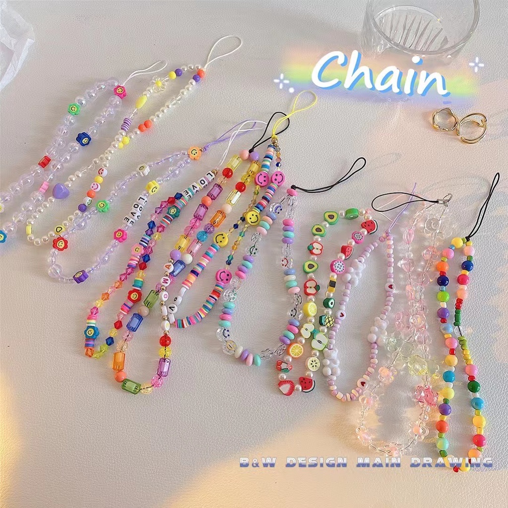 Chain Phone Universal ins cartoon color cute chain phone rope strap ...