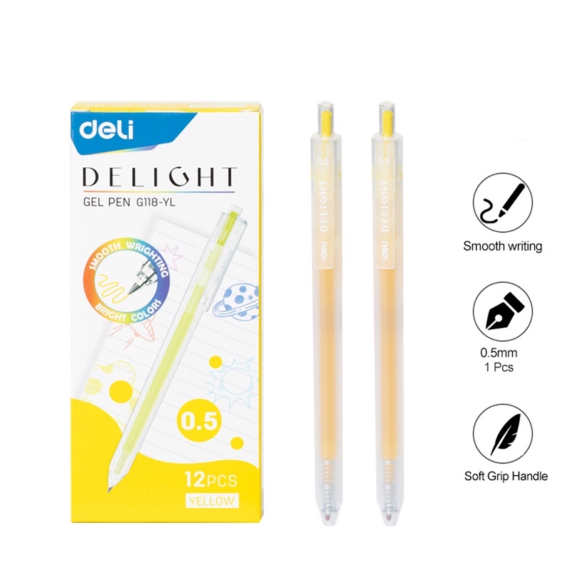 Deli EG118 0.5mm Gel Pen with Quick-Dry Ink for Effortless Note-Taking ...