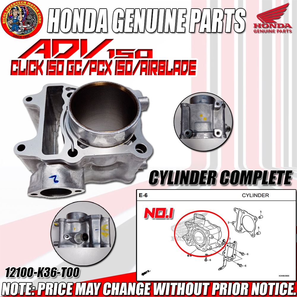 ADV150/CLICK150 GC CYLINDER COMPLETE (HPI) (GENUINE: 12100-K36-T00 ...