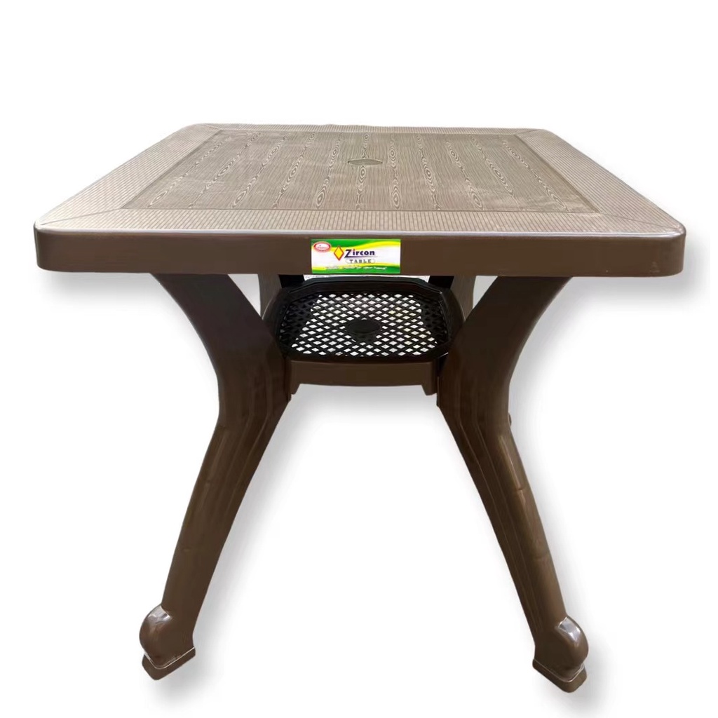 UNIDAS 30''x30'' square table and brown Dining/Indoor/Outdoor plastic ...