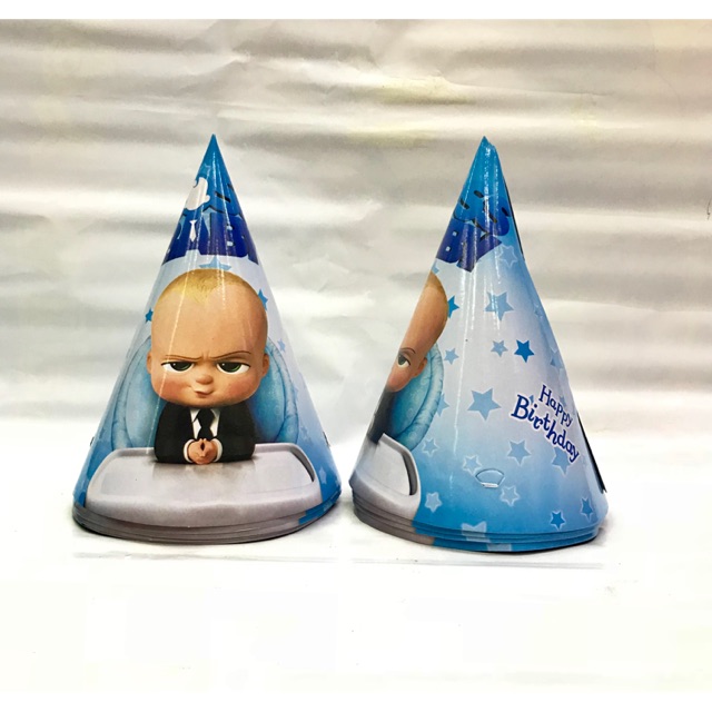 20cm partyhat ( boss baby ) 10pcs per pack | Shopee Philippines