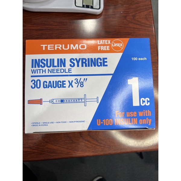 [ BOX ] Terumo Insulin Syringe ( G29x1/2 1/2cc/ml & 1cc/ml) (G30x3/8 1/2 cc & 1cc/ml) per box ...