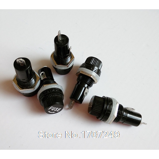Free Shipping 10PCS New 5*20MM Fuse holder Panel mounting type rotary ...