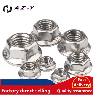 Flange nut 304 stainless steel hexagon anti slip nut lock nut tooth nut ...