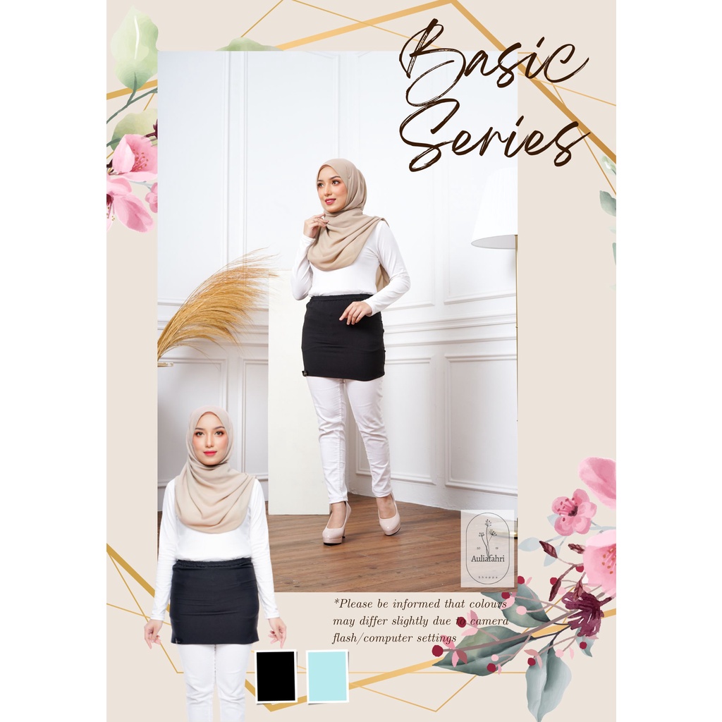 Mini Skirt Shirt Extender Bottom Basic Series by Chantiq Hana Como Crepe Exclusive Muslimah ...