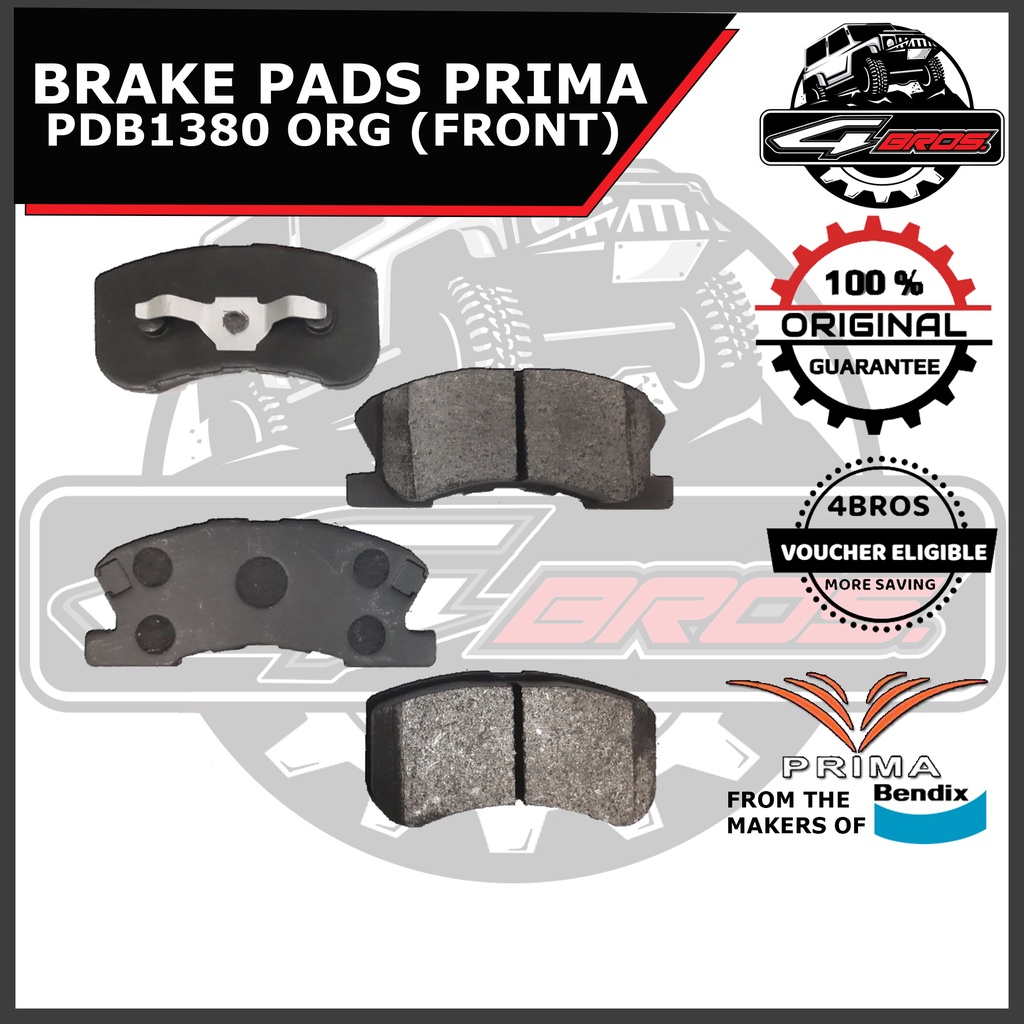 BRAKE PADS PRIMA PDB1380 ORG (FRONT) For WIGO G (MANUAL / AUTO (2014 ...