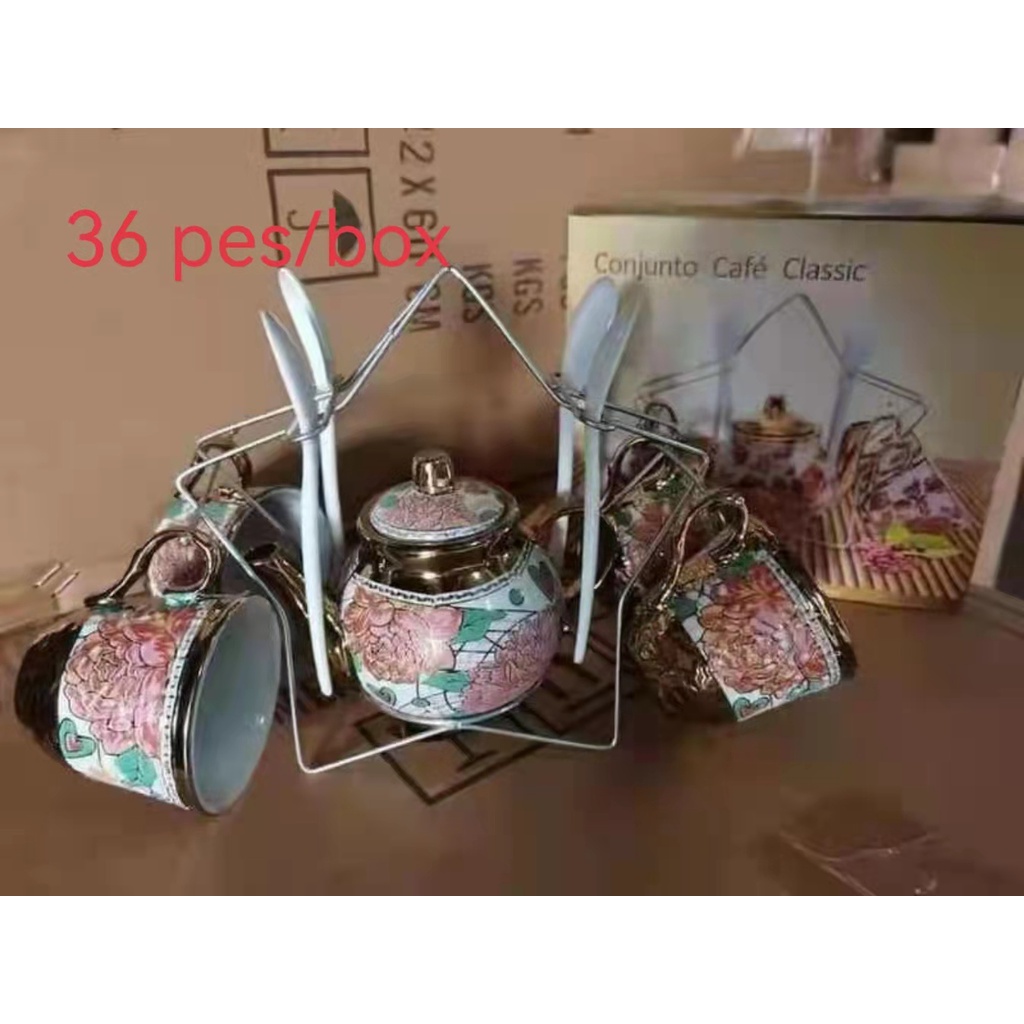 9 piece coffee maker set five-pointed star holder with cups and spoons ...