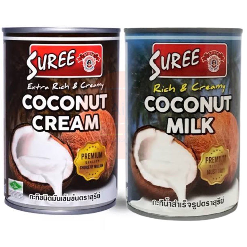 Suree Rich and Creamy Coconut Milk, Coconut Cream 400 ml | Shopee ...